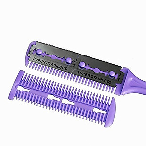 Hair Razor Trimmer Comb, Dual Sides Cutting Slim Haircuts Blade Hair Trimmer Comb for Beauty Salon Home Hairdressing