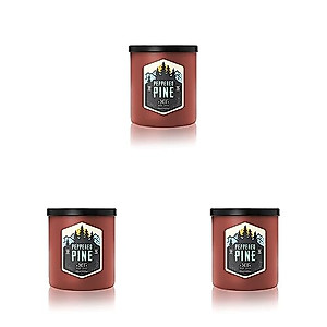 Manly Indulgence Peppered Pine Scented Jar Candle for Men, 2 Cotton Wick, All American Collection, Red, 15 oz - Up to 60 Hours Burn, Soy Blend Wax, USA Poured (Pack of 3)