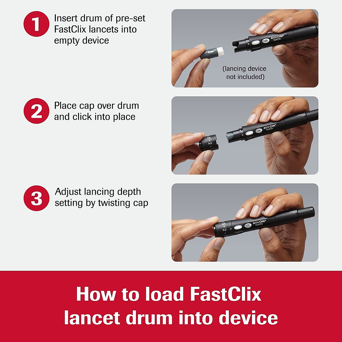 Accu-Chek FastClix Diabetes Blood Sugar Test Kit for Diabetic Glucose Monitoring: 102 FastClix Lancets, 100 Guide Test Strips, and Control Solution (Packaging May Vary)