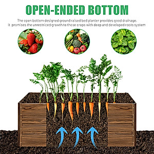 SnugNiture 2 Pcs 4x2x2FT Raised Garden Bed Galvanized Planter Garden Boxes Outdoor, Deep Root Planter Raised Bed for Vegetables Flowers Herbs,Brown