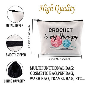 Knitting Project Bag Crochet Is My Therapy Knitting Humor Gift Yarn Bag Knitting Bag Mothers Day Gift (My Therapy B)