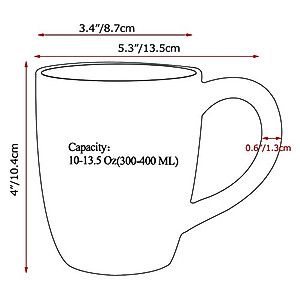 Schliersee White Ceramic Coffee Mugs set of 6, Stylish Embossed Coffee Cups Set with Different Patterns, for Coffee, Tea, Milk, Cocoa, Cereal (11.8 Ounce), for Christmas Gift