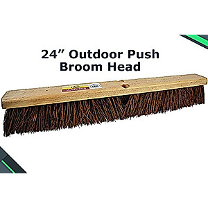 Bristles 4224 24” Push Broom Head for Indoor and Outdoor, Commercial Or Residential Use with Stiff Bristles for Heavy-Duty Work On Concrete, Patio, Garage, Stone Or Any Heavy Duty Cleaning