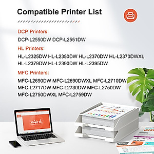 v4ink 4PK Compatible TN760 Toner Cartridge Replacement for Brother TN760 TN730 TN770 High Yield Toner for MFC-L2690DW MFC-L2717DW MFC-L2710DW MFC-L2750DW HL-L2325DW HL-L2350DW HL-L2390DW HL-L2395DW