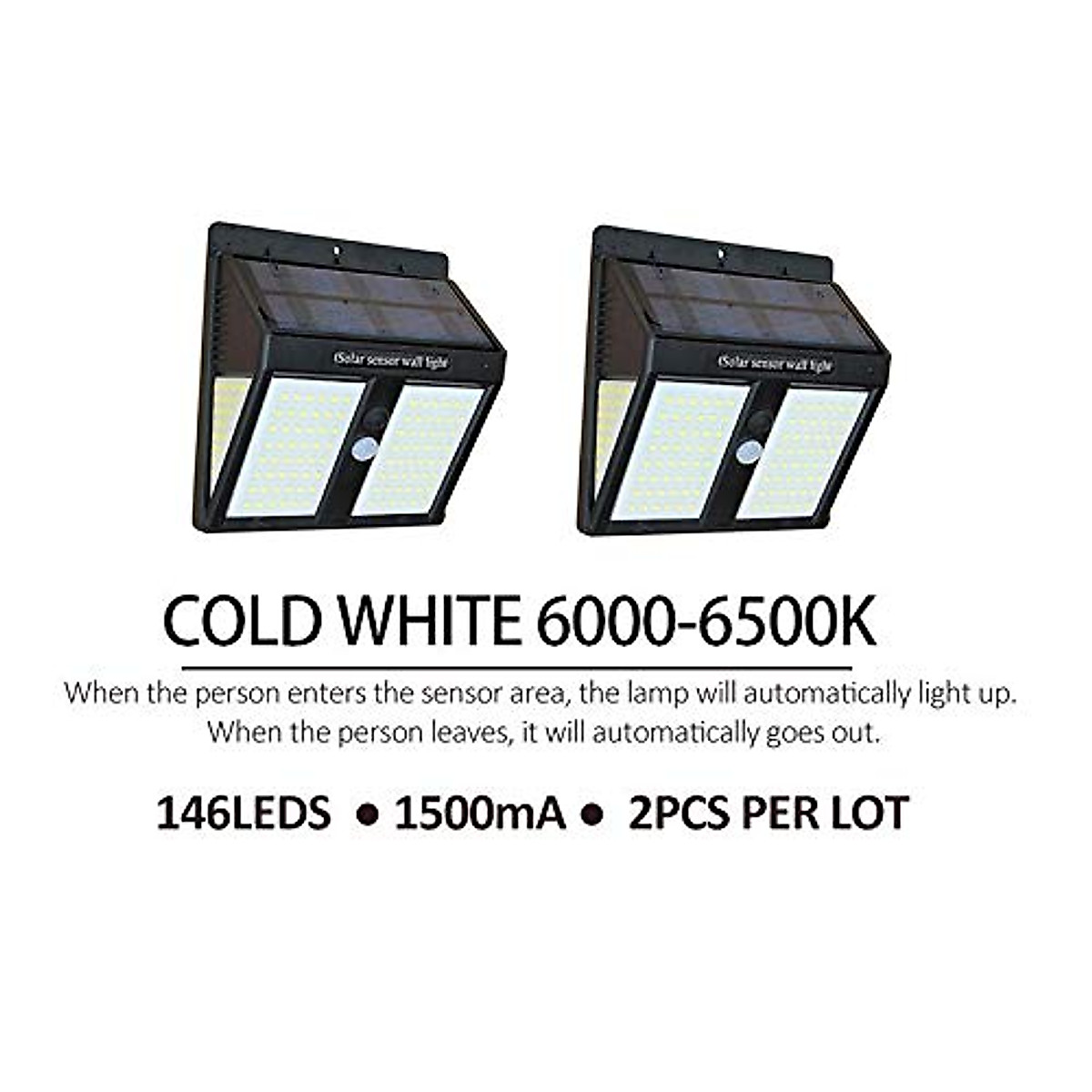 JF-XUAN Solar Light 1pcs LED Solar Power Light Control Wall Light 6 LED Outdoor Waterproof Energy Saving Street Yard Path Home Garden Security Lamp Powered Spotlight