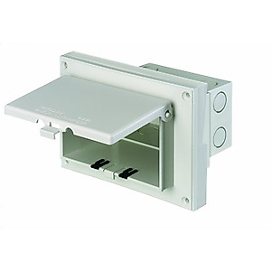 Arlington DBHR131W-1 Low Profile IN BOX Electrical Box with Weatherproof Cover for Retrofit Siding Construction, 1/4-Inch or 5/16-Inch Lap, Horizontal, White