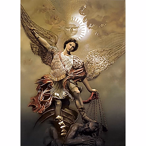 DIY 5D Diamond Painting Kits for Adults Full Drill Diamond Painting Saint Michael The Archangel Religious for Home Wall Decor 30x40cm/11.8x15.8inch