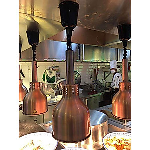 Commercial Heat Lamp Food Warmer, Telescopic Pendant Light Buffet Heating Insulation Lamp, Keep Barbecue Pizza French Fries Hot, Adjustable Length 75-165cm, 4-Pack