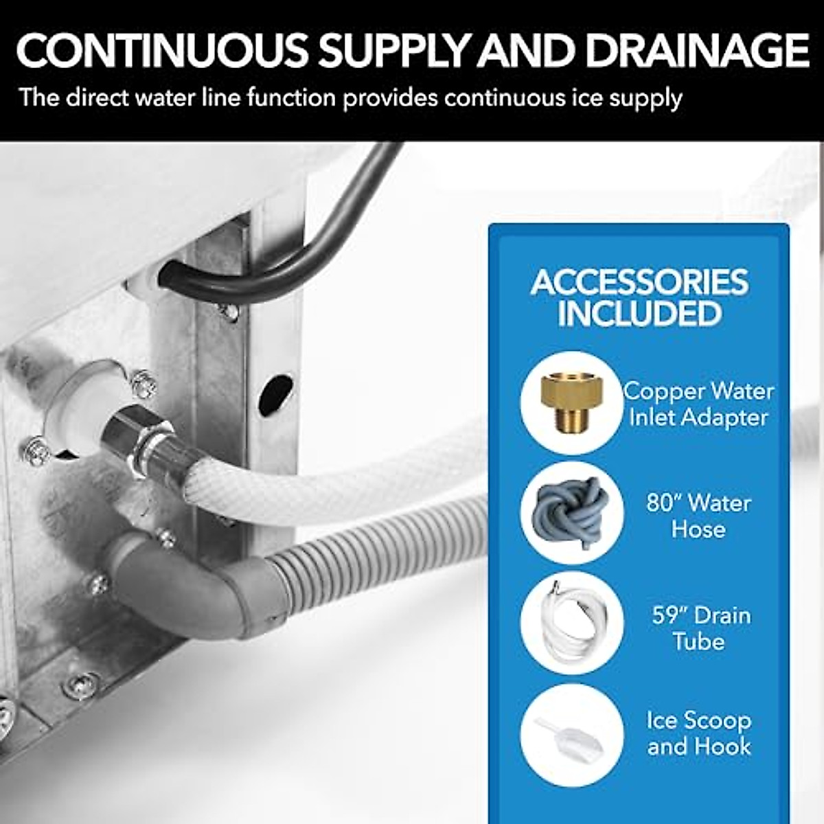 Whynter FIM-450HS Freestanding Maker-44lb Capacity Ice Makers, One Size, Silver