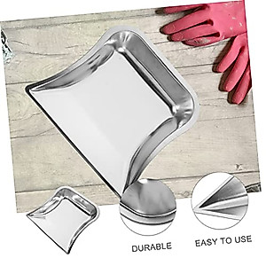 HOMOCONO 2pcs Desktop Dustpan Commercial Jumbo Dustpan Handheld Scooper Practical Cleaning Shovel Foam and Dustpan Debris Cleaning Tool Dustpans Portable Trash Shovel Stainless Steel Silver