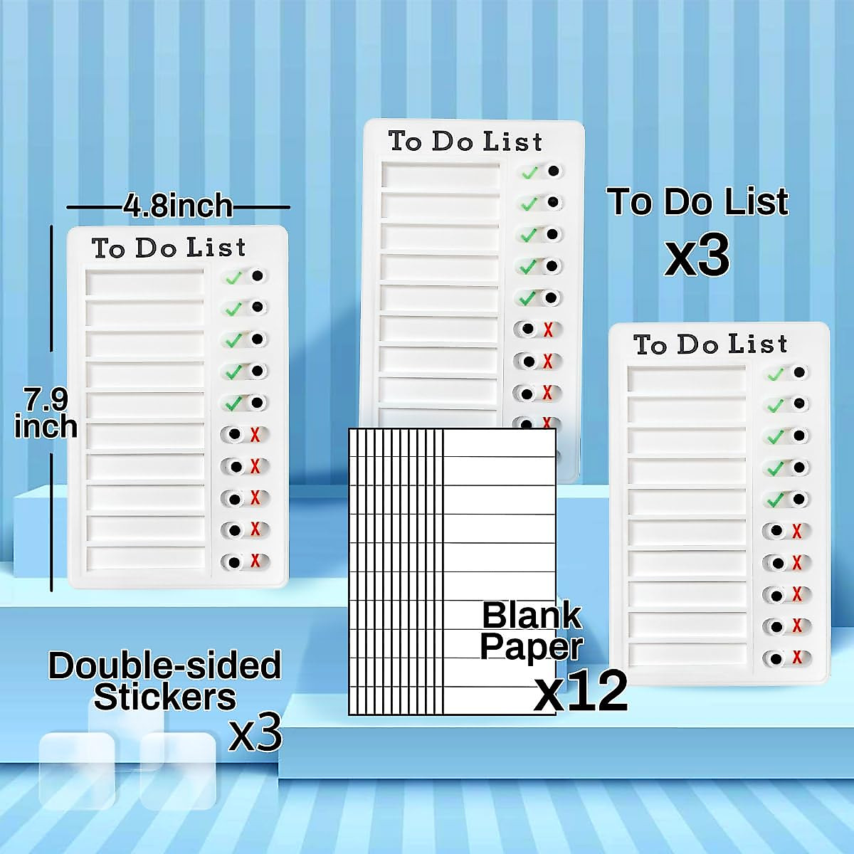 3 Pcs Chore Chart for Kids Multiple Kids- Reusable to Do List and Memo Checklist with Daily Routine and Schedule Planner, Portable My Chores Checklist Task Board