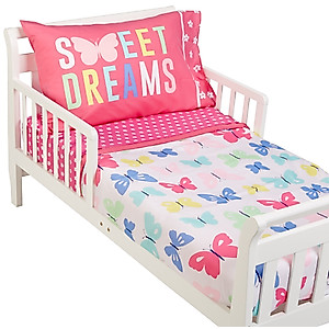 Carter's 4-Piece Toddler Set, Pink/White Butterflies, 52" x 28"