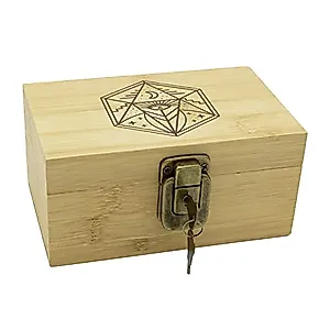 Vintage Lockable Decorative Bamboo Storage Box with Lid - Small Wooden Keepsake Memory Box Perfect for Gift | Storage for Jewelry, Craft, Card, Trinkets, Tea, or other Treasures | A Lock and 2 Keys