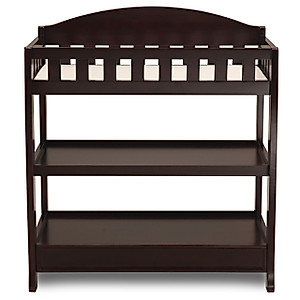 Delta Children Infant Changing Table with Pad, Dark Chocolate and Waterproof Baby and Infant Diaper Changing Pad, Beautyrest Platinum, White