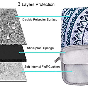 MOSISO Laptop Shoulder Bag Compatible with MacBook Air/Pro, 13-13.3 inch Notebook, Compatible with MacBook Pro 14 inch M3 M2 M1 Chip Pro Max 2023-2021, Polyester Briefcase Sleeve Mandala MO-MDL006