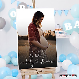 Personalized Baby Shower Welcome Sign with Photo - Custom Baby Shower Photograph Signs - Custom Baby Shower Reception Signs - Upload Your Own Photo (PVC Board)