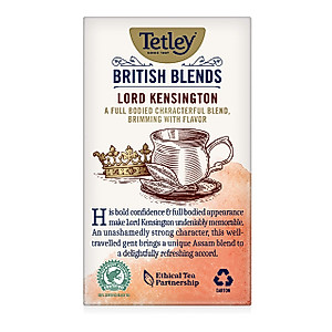 Tetley British Blends Lord Kensington Black Tea, Strong & Full Bodied Tea, 20 Teabags (Pack of 6)