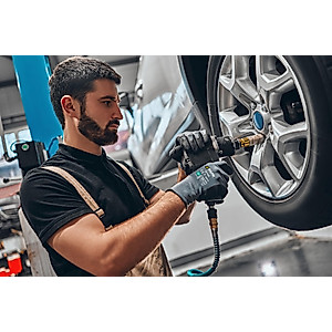 DULFINE Safety Work Gloves MicroFoam Nitrile Coated-12 Pairs Pack,Seamless Knit Nylon Glove with Black Micro-Foam Nitrile Grip,Touchscreen Ideal for General Purpose,Automotive,Home Improvement(Large)