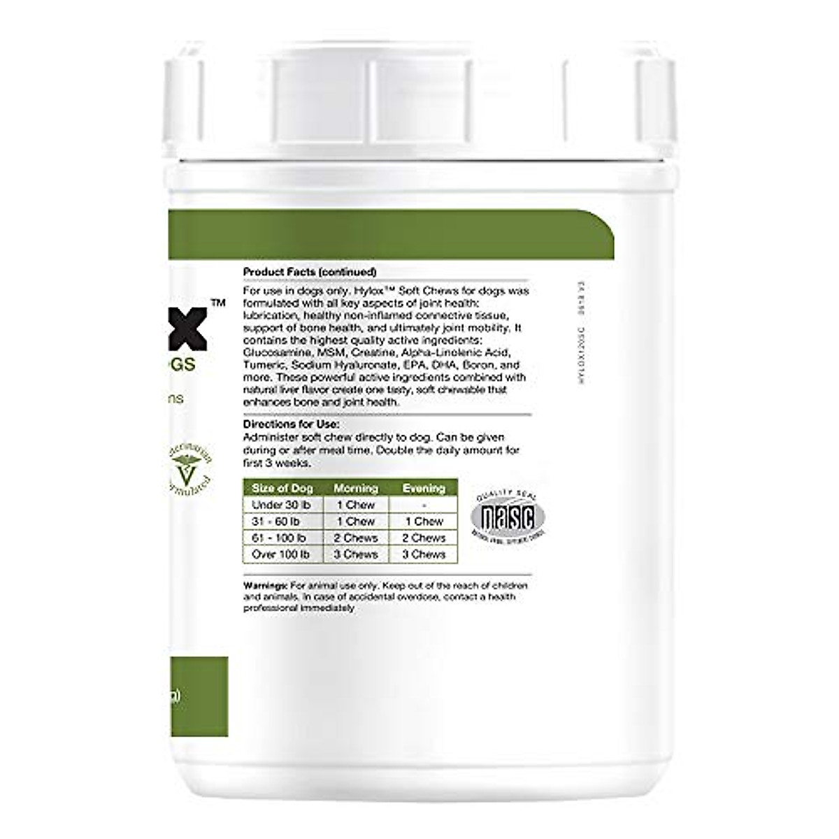 Pet Health Solutions Hylox Soft Chews for Dogs - Supports Joints & Cushions Connective Tissues - Glucosamine - Alpha Linolenic Acid - Creatine -120 Soft Chews