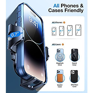 VICSEED Universal Phone Mount for Car [Strong Suction] [Flexible Durable Long Arm] Gooseneck Car Phone Holder Mount Windshield Dashboard 360 Rotation Cell Phone Holder Car for All Mobiles & Cases