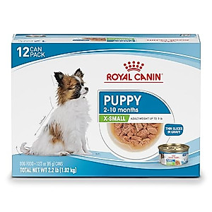 Royal Canin Size Health Nutrition X-Small Puppy Thin Slices in Gravy Wet Dog Food, 3 oz can 12-Pack