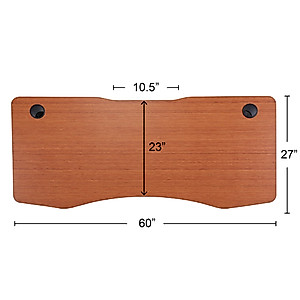 ApexDesk Elite Pro Series 60" x 27" Electric Height Adjustable Stand up Desk, Sit Stand Home Office Desk, Computer Desk - Curved Bamboo