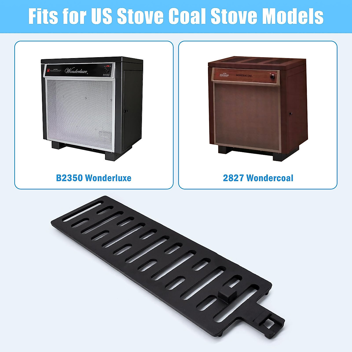 Adviace 40101 Coal Grate for US Stove & USSC Wonderluxe B2350, Wondercoal 2827, Vogelzang VG900 Wood and Coal Circulators.