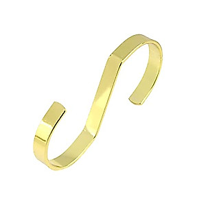 Meprotal 5pcs 4Inch S Hook, Flat S Hooks Heavy Duty Metal Hanging S Hooks for Kitchenware, Pots, Outdoor Plants, Clothes, Towels, Handbags (Gold)