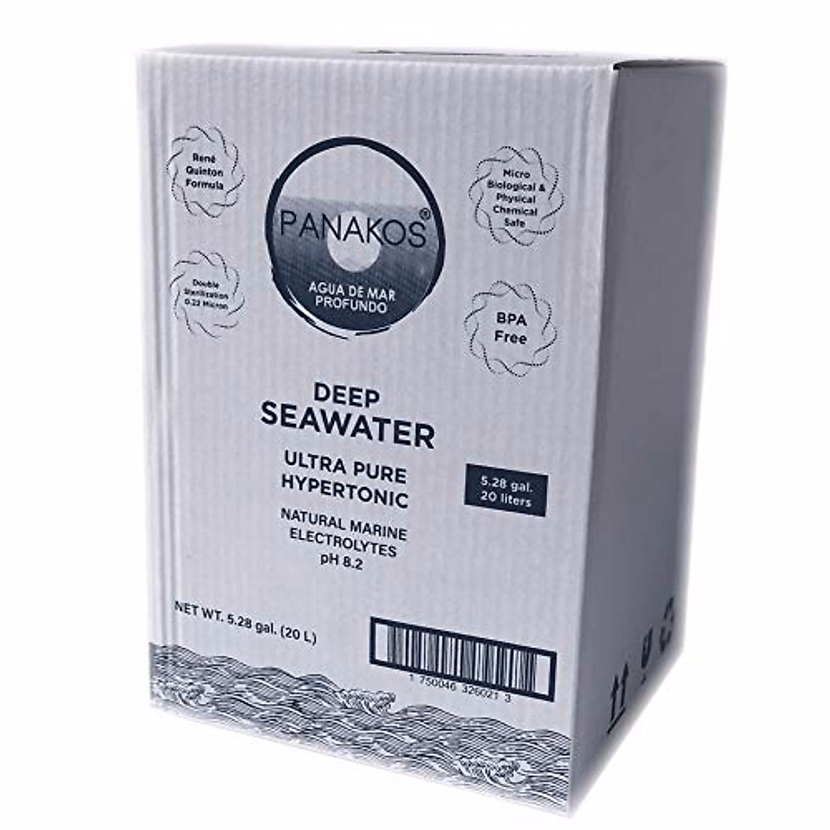 PANAKOS DEEP SEAWATER HYPERTONIC Original Rene Quinton Formula 5.28 Gallon