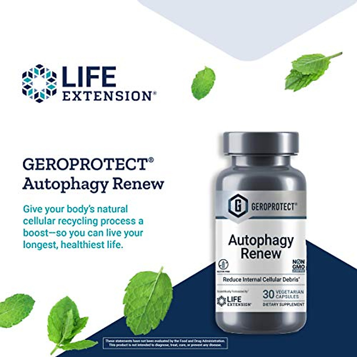 Life Extension GeoProtect Autophagy Renew – Encourages Cellular Housekeeping & Longevity – Vegetarian, Gluten-Free, Non-GMO – 30 Vegetarian Capsules