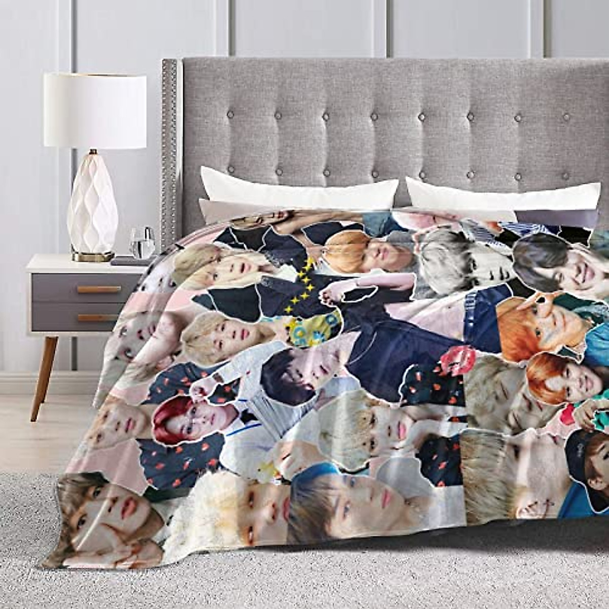 Blanket Jimin Soft and Comfortable Warm Fleece Blanket for Sofa,Office Bed car Camp Couch Cozy Plush Throw Blankets Beach Blankets