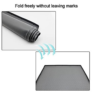 Under Sink Mat Tray,34" x 22" Silicone Under Sink Mat for Kitchen Cabinet,Waterproof Shelf Liner with Drain Hole,Kitchen Bathroom Cabinet Mat for Leaks, Drips, Spills (Grey)