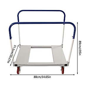 Steel Panel Truck, 1500 LBS Panel Dolly Cart with Swivel Casters, 35" Length x 20" Width, Heavy-Duty Drywall Sheet Cart, Handling Wall Panel, Sheetrock, Lumber for Garage, Home, Warehouse