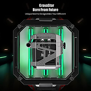 Gravastar Wireless Earbuds Sirius P5,Bluetooth in-Ear Headphones 40H Playback with Stereo Sound,4 RGB Lights,ENC for Clear Call,Bluetooth 5.2,IPX4,Support Multipoint Connection(Defense Armor)