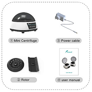 JOANLAB Mini Centrifuge Machine,4000rpm Lab Benchtop Centrifuge,2 Rotors for 0.2/0.5/1.5/2ml Micro tubex12 and 0.2ml 8/12 PCR stripex4