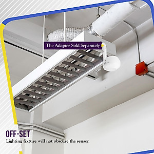 ENERLITES High Bay Ceiling Motion Sensor, Passive Infrared PIR Ceiling Sensor, 360° Field of View, 2800 Sq Ft Coverage, 120-277VAC, Neutral Wire Required, Commercial/Industrial Grade, MPC-50H, White