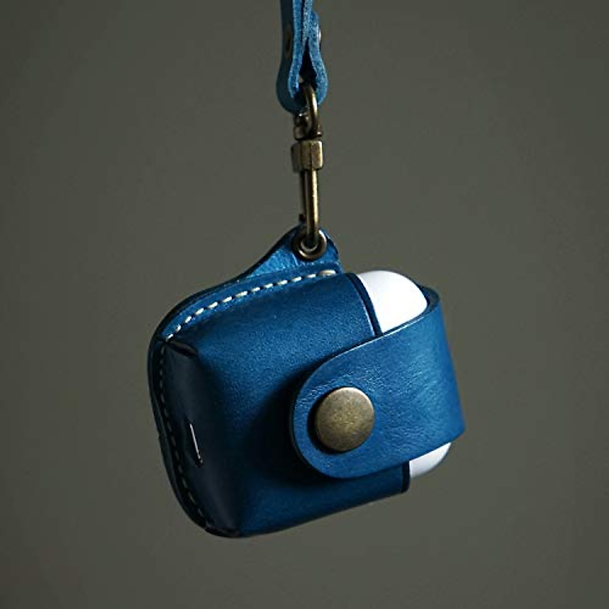 Hevitz Italian Genuine Leather Semi-Aniline AirPods Case, Blue