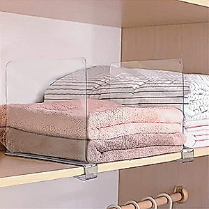 OMFMF 2 Pack Acrylic Closet Shelf Dividers,Great Organizer for Clothes, Linens, Purse Separators, Versatile for Closets, Kitchen Cabinets, Bedroom (2 Pack)