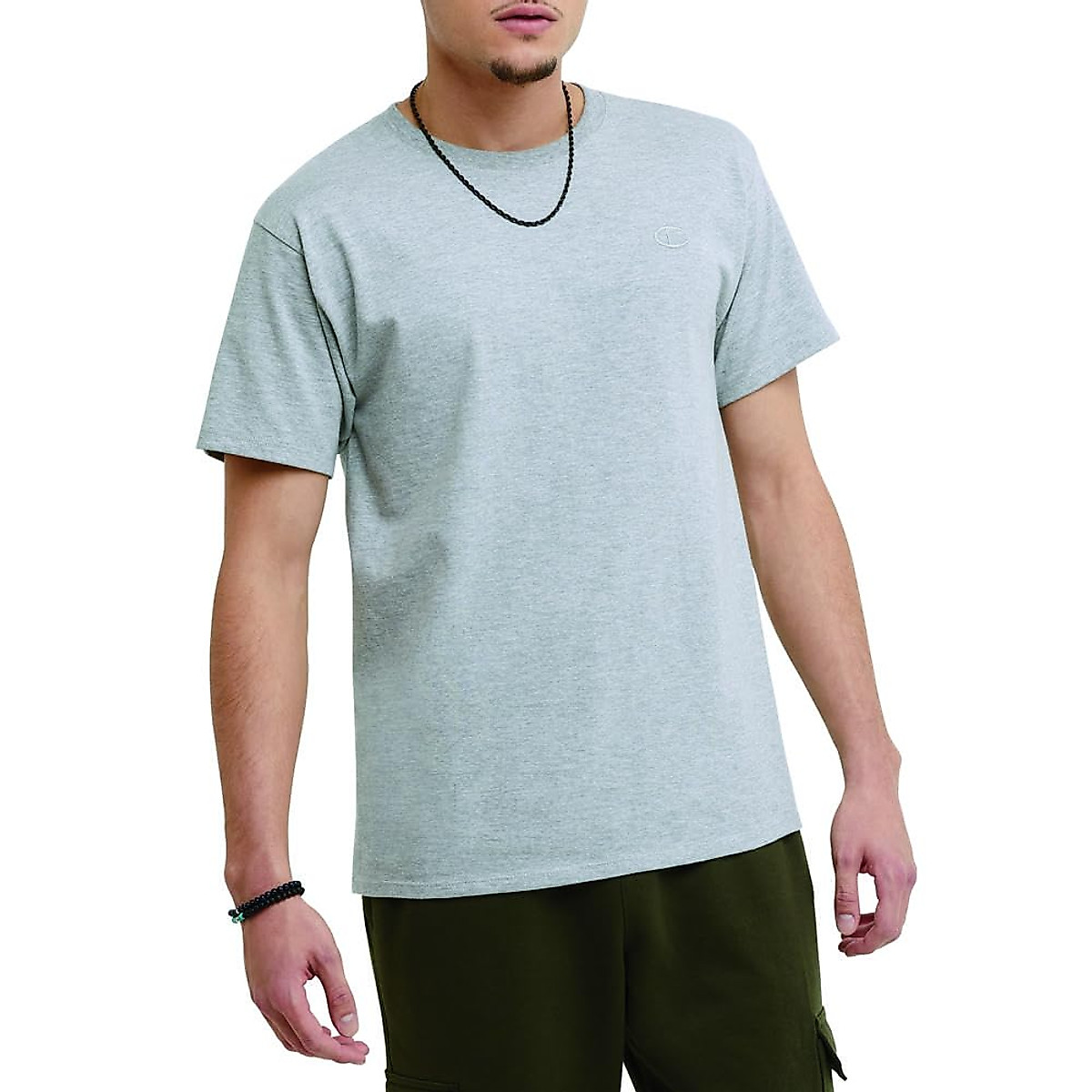 Champion mens Classic Jersey Tee Shirt, Oxford Gray, Large US