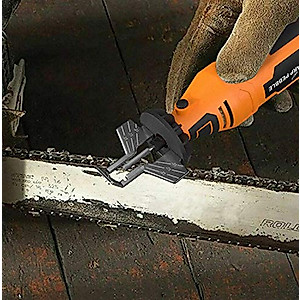 Sharp Pebble Electric Chainsaw Sharpener Kit - Comes with Chain Saw Sharpener Tool, 4 File Size Diamond Sharpening Wheels, Angle Attachment, Wrench & eBook.