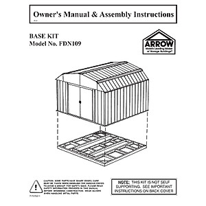 Arrow FDN109 Storage Shed with Floor Base Kit for 8'x8', 10'x8' & 10'x9' Arrow sheds