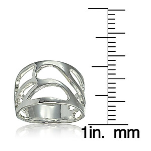Hoops & Loops Sterling Silver Filigree Freeform Band Ring, Size 7