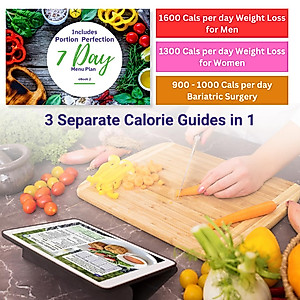 Portion Perfection PORCELAIN Weight Loss Plate for Women & Men | 2 Weightloss Serving Sizes on all 10 inch Adult Portion Control Plates, Ideal Weight Loss Products For Diabetes & Healthier Diets |