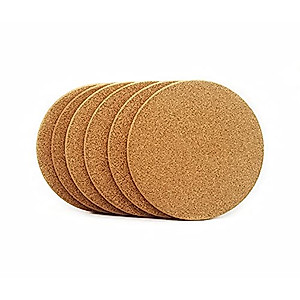 Fannuoncc 7.5" Cork Trivet for Kitchen Hot Plate Coaster Pads, High Heat Pot, Heat Food Rack, Natural Plants Heat Resistant Cork Placemat (6 Pack)