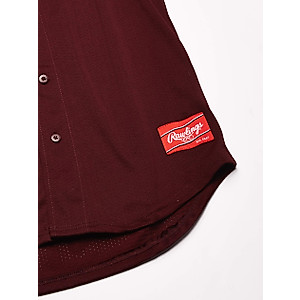Rawlings Men's Full Button RBJ167 Jersey , Maroon, Large