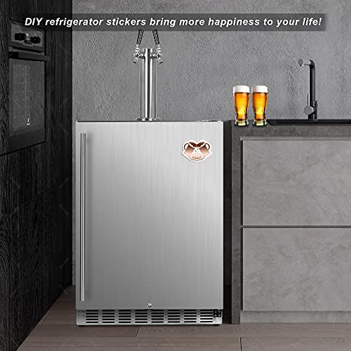 ICEJUNGLE Beer Tap Kegerator, Kegerators Beer Dispenser Beverage Beer Cooler Water Cooler Dispenser 5 Gallon, Full Size Keg,1/4 Keg,1/6 Keg