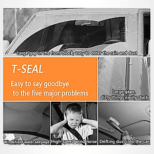 16.4Ft Car Weather Stripping,T-Shape Cuttable Car Windshield Trim Sunroof Seal with Self Adhesive,Waterproof Rubber Edge Trim for Cars Trucks SUVs,Keeps Car Interior Tidy and Quieter
