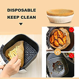 Air Fryer Disposable Paper Liners Square, 8.1 Inch Non-Stick Air Fryer Parchment Paper Liners, 100PCS Oil-Proof Parchment Baking Paper for Roasting Microwave Baking
