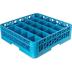 CFS RG25-114 OptiClean 25 Compartment Glass Rack with Extender, 3-1/2" Compartments, Blue (Pack of 4)