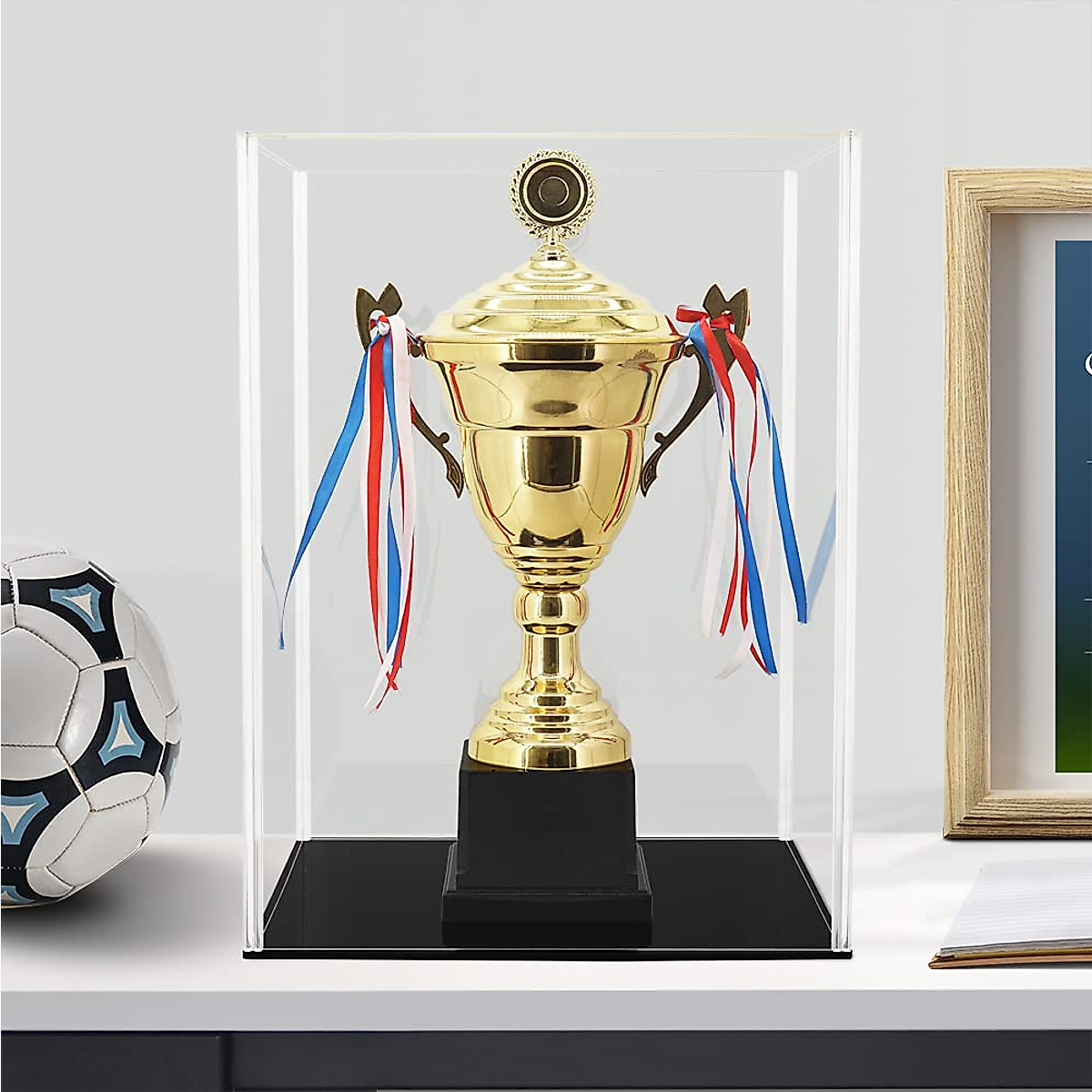 Tingacraft Acrylic Display Case (14.5 x 11.8 x 20 inch) for 18 20 inch Doll Action Figure Clear Box for Collectibles, Assembly Required